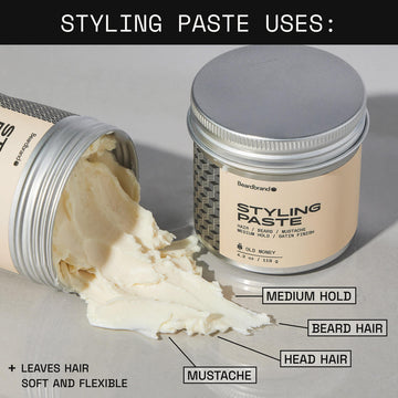 Beardbrand Styling Paste | Medium Hold, Satin Finish